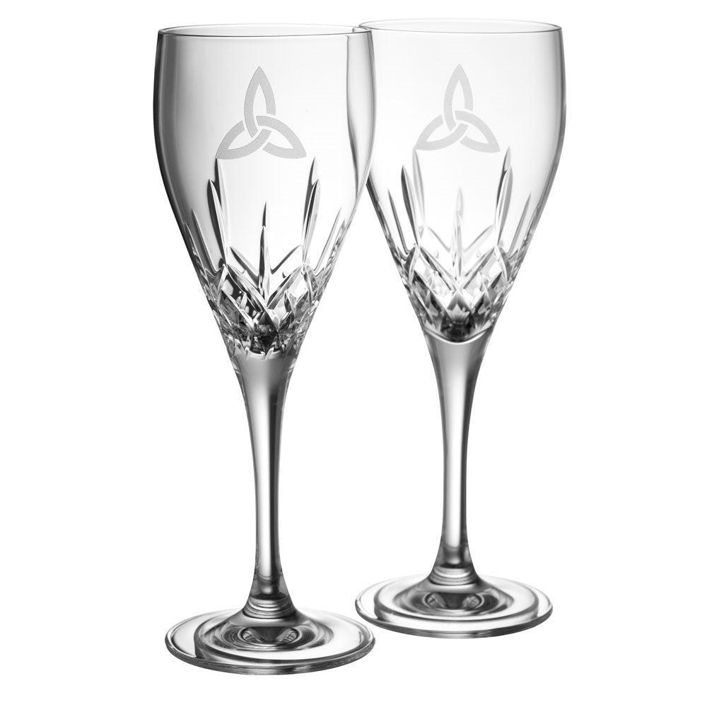Galway Crystal Trinity Knot White Wine Pair – Belleek Pottery
