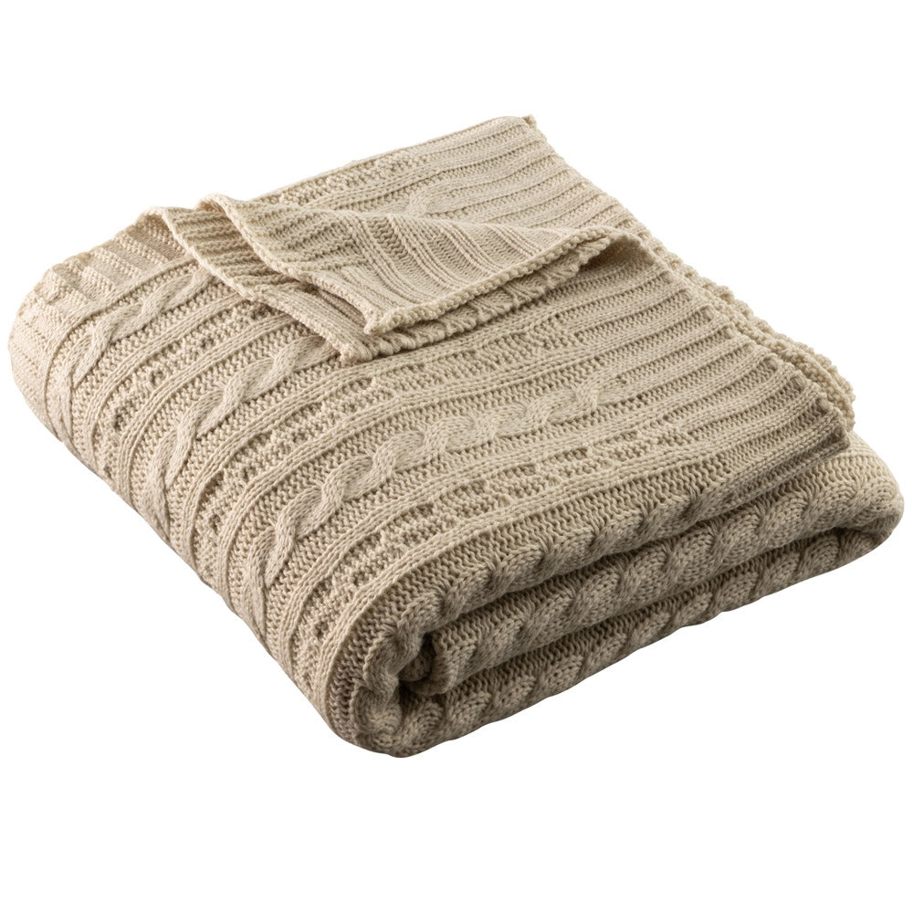 Galway Crystal Aran Knit Throw - Warm Grey – Belleek Pottery